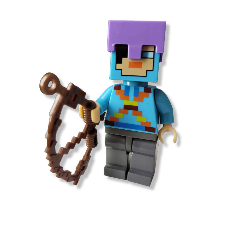 Minecraft figūrėlė su lanku ir kardu