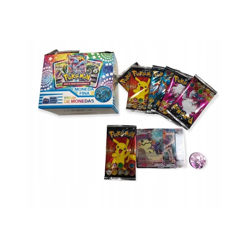 Pokemon kortos 3vnt + žaidimų moneta / žetonas