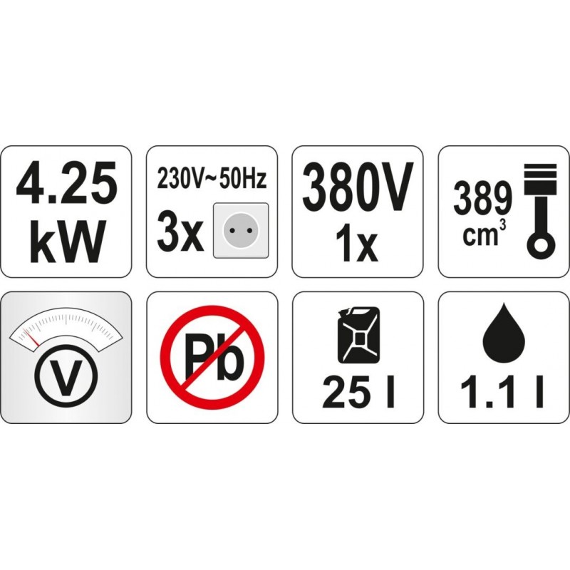 Generatorius benzininis 5500W, trifazis (400V)