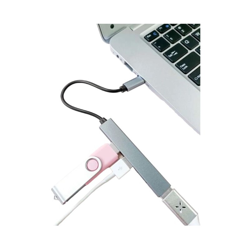USB šakotuvas su 4 jungtimis - Type - c