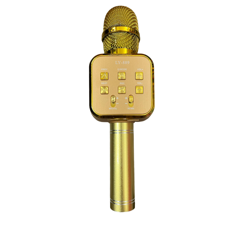 Karaoke bluetooth mikrofonas - auksinis