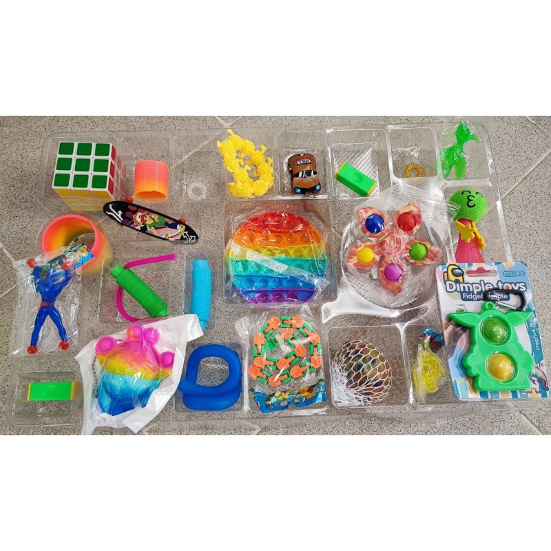 Aksesuarų rinkinys vaikams - antistresiniai žaislai 24vnt.