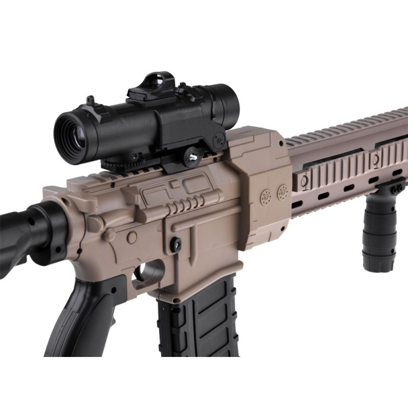 Didelis žaislinis automatinis ginklas, šaudantis minkštomis kulkomis, 101cm