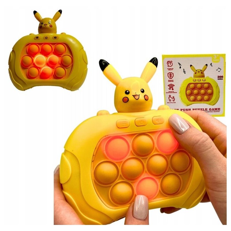 Elektroninis edukacinis žaidimas Pop It Quick Push Game - pikachu
