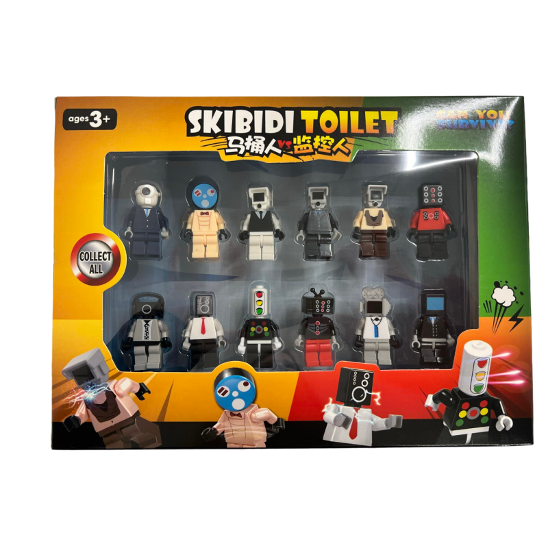 LEGO Skibidi Toilet žmogeliukų - figurėlių rinkinys - 12 vnt.