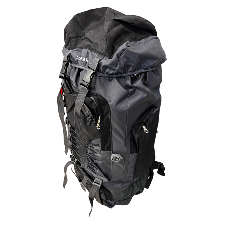 Itin talpi ir neperšlampama turistinė kuprinė 100L - pilka