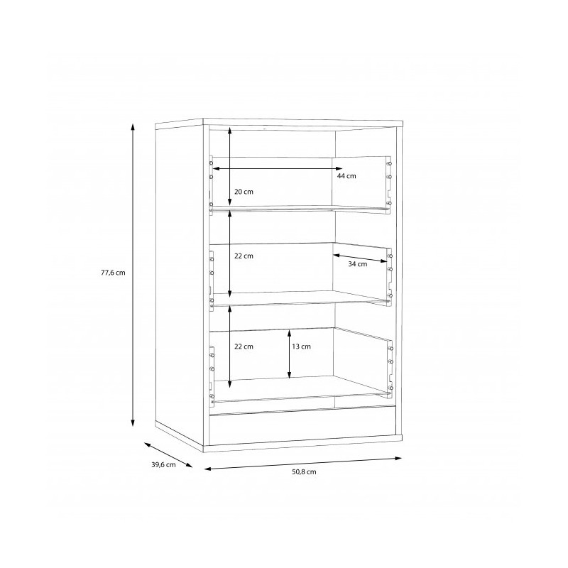 Balta komoda, spintelė su stalčiais - 40cm gylio - stalčių blokas
