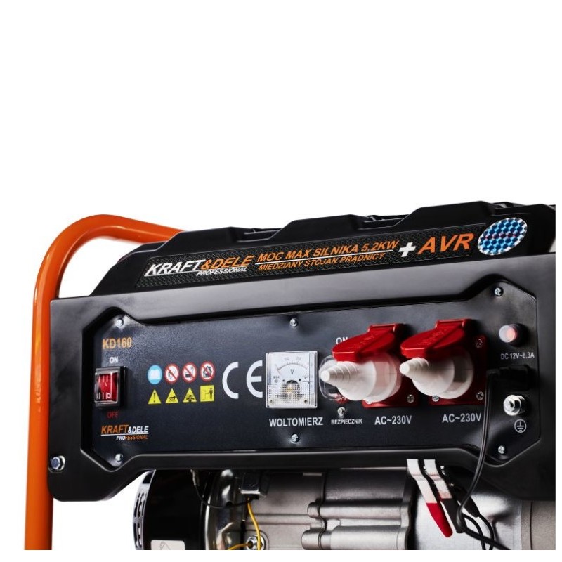 Benzininis vienfazis elektros generatorius 3500W 12 / 230V / 7AG