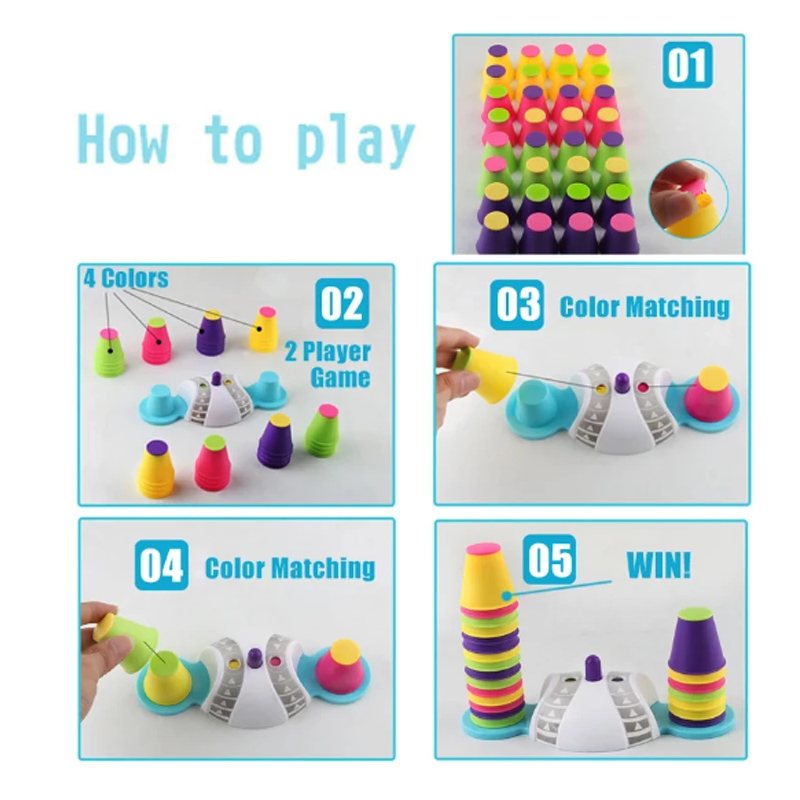 Stalo žaidimas su puodeliais "Stacking game"