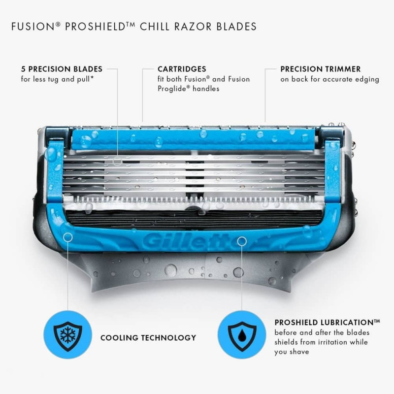 Gillette Fusion Proshield Chill peiliukai - 4 vnt